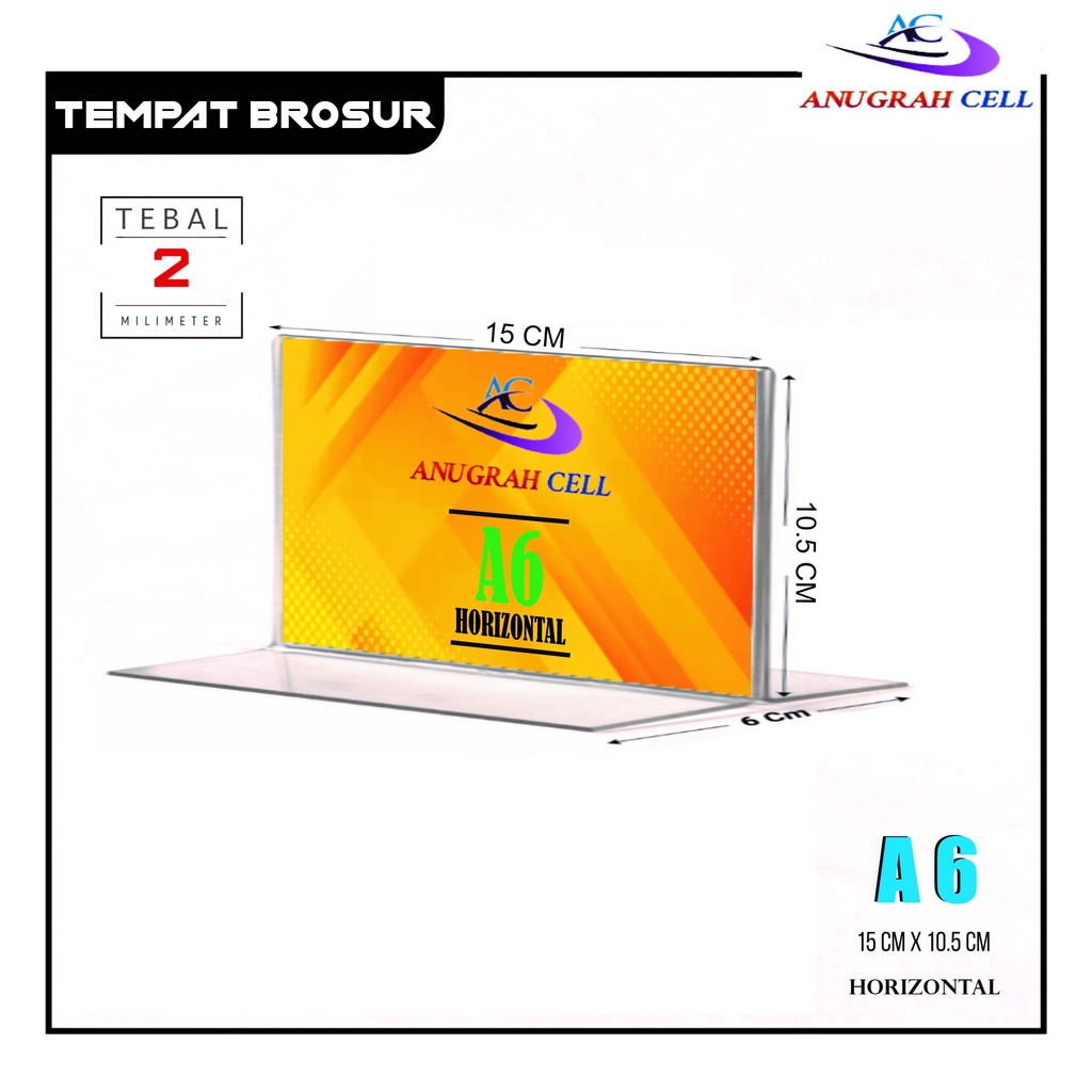 Jual STAND AKRILIK A6 T HORIZONTAL - DISPLAY 2 UNTUK TEMPAT BROSUR ...