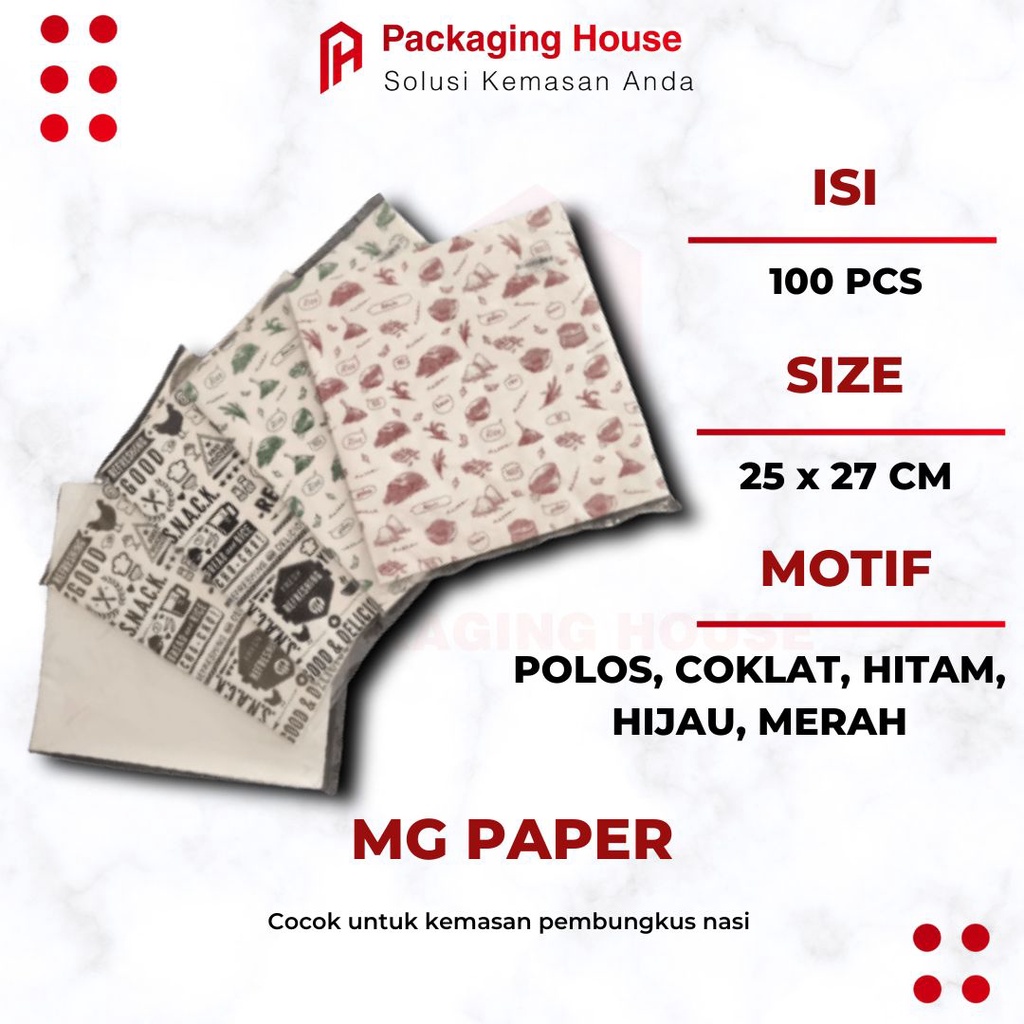 Jual [100 lembar] KERTAS NASI KFC | MG PAPER LAMINASI | Kertas Nasi KFC ...