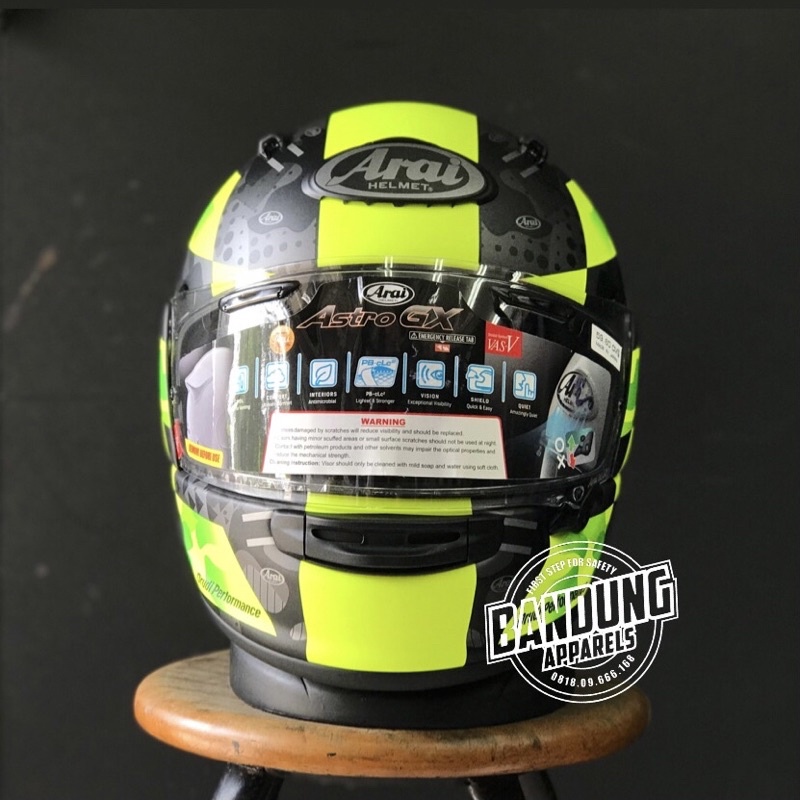 Jual Helm Full Face Arai Astro GX Cheker Yellow Frost SNI Original ...