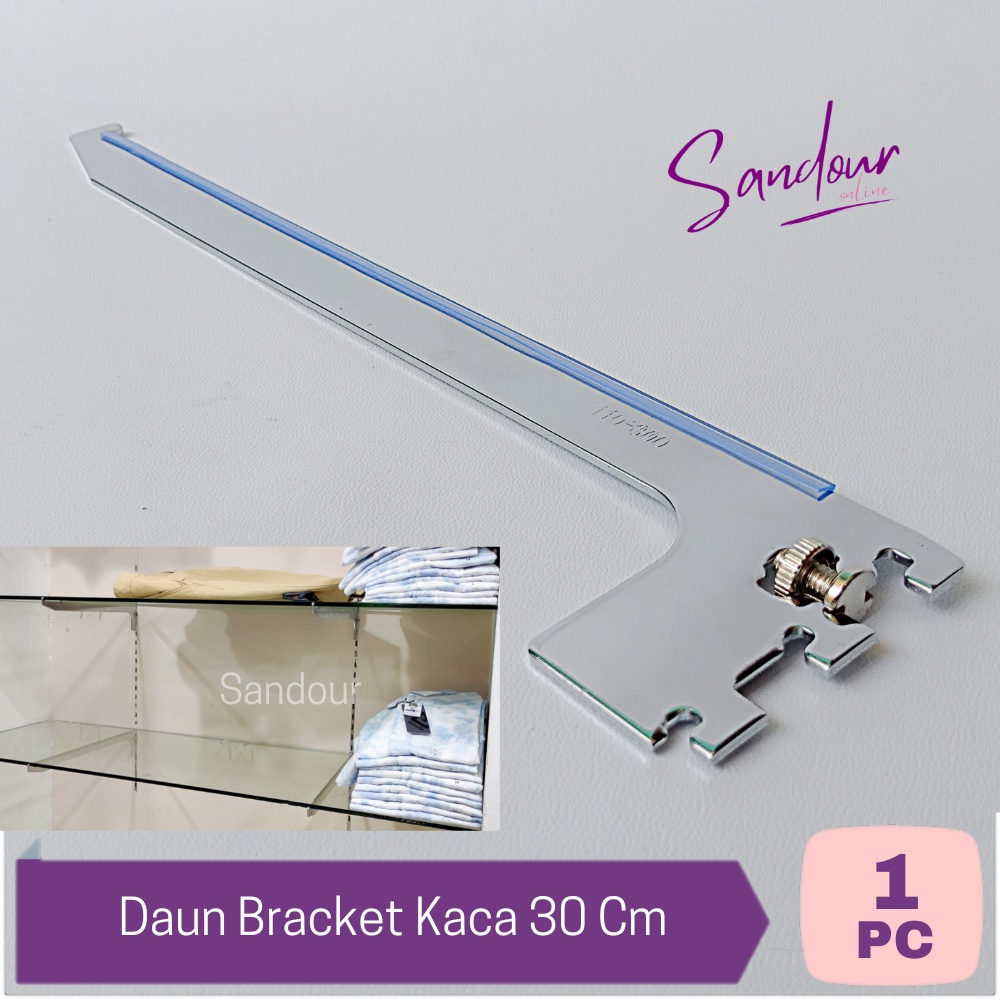 Jual Daun Bracket kaca 30 Cm Siku Breket Penyangga Rak Dinding Sandour ...
