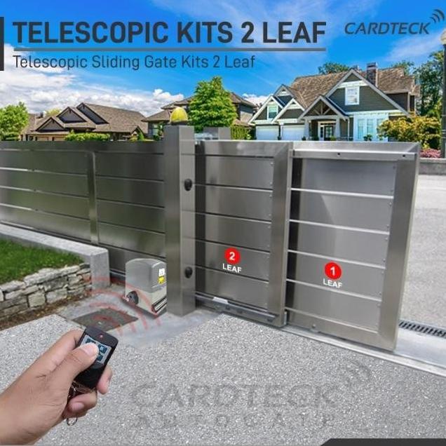 Jual Miliki Telescopic Sliding Gate Kits 2 Leaf Automatic Sliding Gate ...