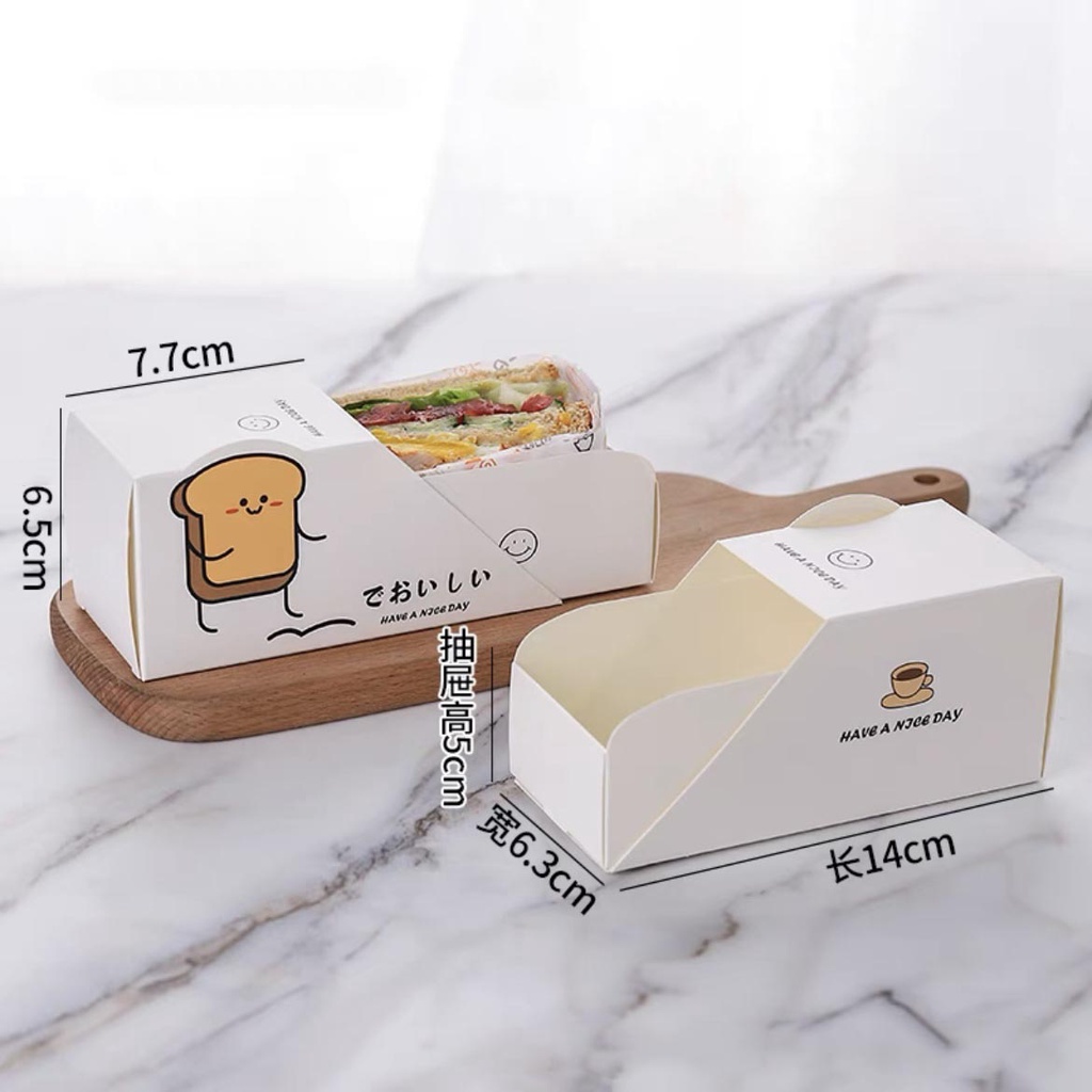 Jual [10 PCS] Kardus Sandwich Box / Kemasan Roti Hotdog Box Gambar ...