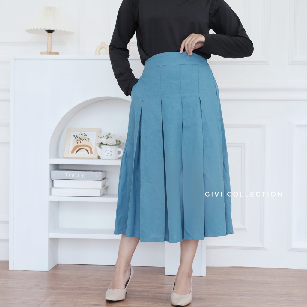 Jual Rok rempel 7/8 / rok rempel linen rami 7/8 | Shopee Indonesia