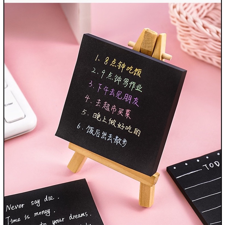 Jual Sticky notes hitam / notepad hitam / memo hitam/ sticky note polos ...