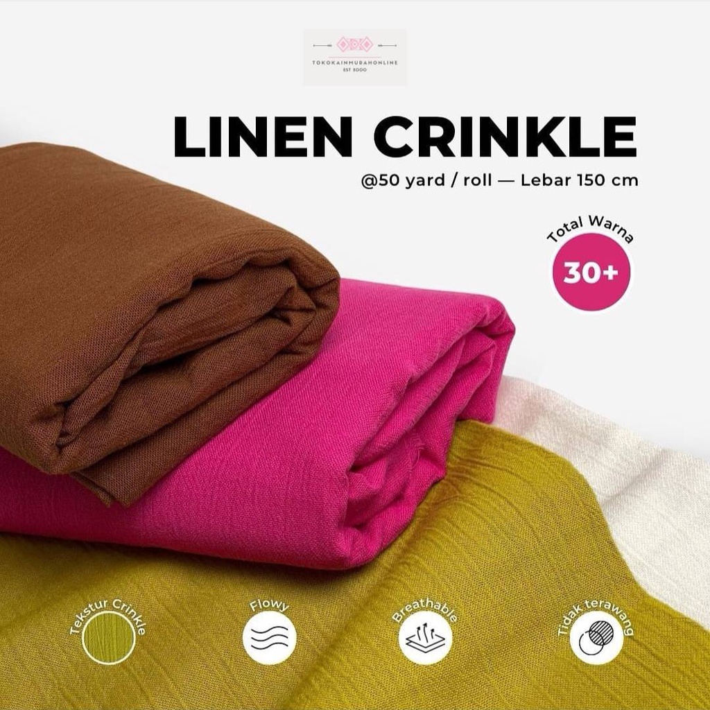 Jual Kain Polo Linen Crinkle Original Airflow Super Silk Premium Ultra ...