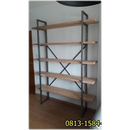 Jual rak partisi industrial minimalis besi/Rak penyekat ruangan modern ...