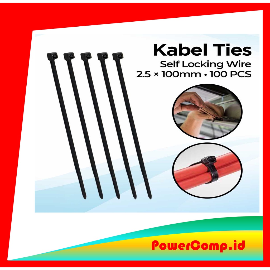 Jual Kabel Tis 100 Buah Kabel Nilon Set Ikatan Zip Kawat Plastik ...
