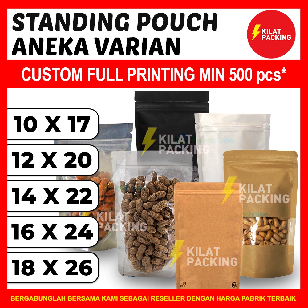 Jual STANDING POUCH | PLASTIK KLIP PREMIUM ANEKA VARIAN KEMASAN SNACK ...