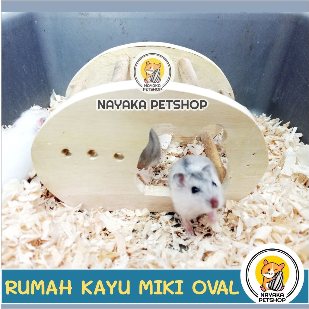 Jual Rumah Hamster Kayu Miki Wooden Home Kandang Hewan Sarang House ...