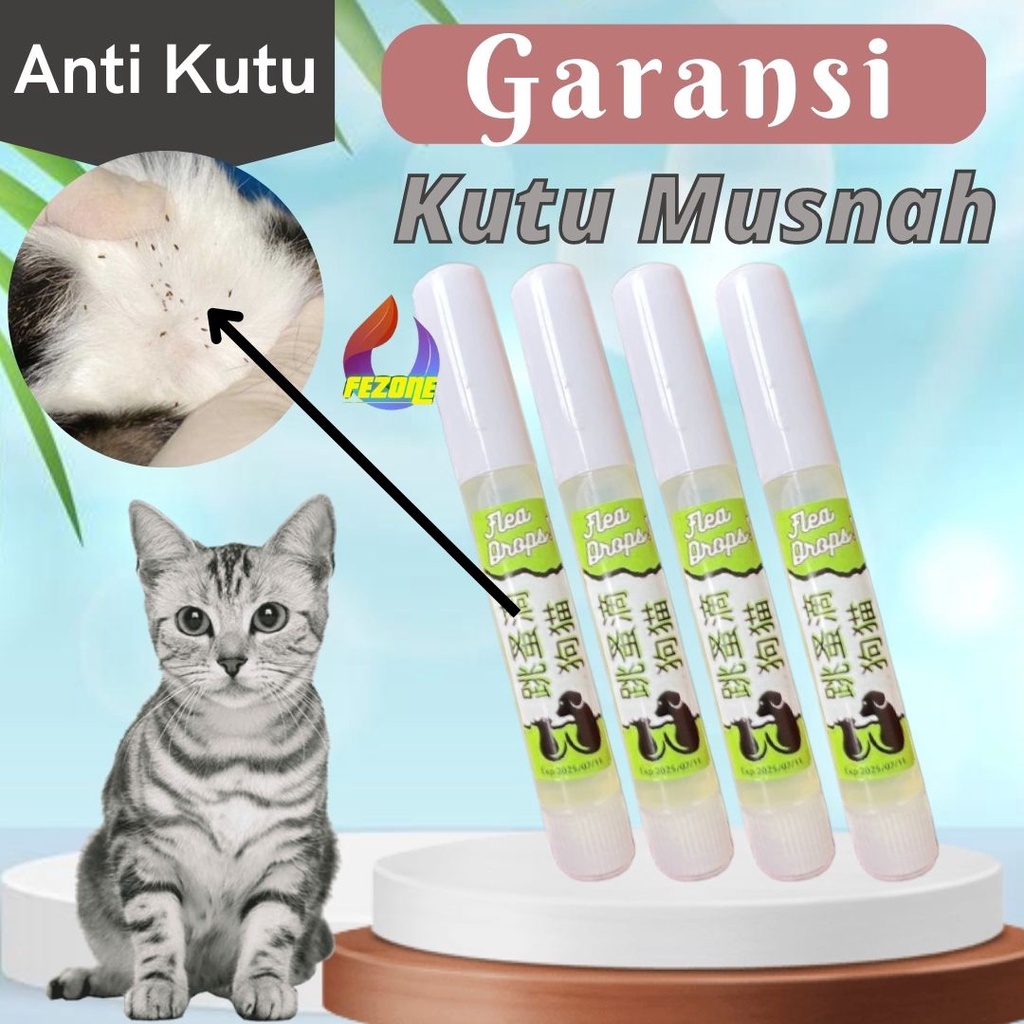 Jual Anti-Kutu Kucing yang Efektif dan Aman FLEA DROPS FEZONE | Shopee ...