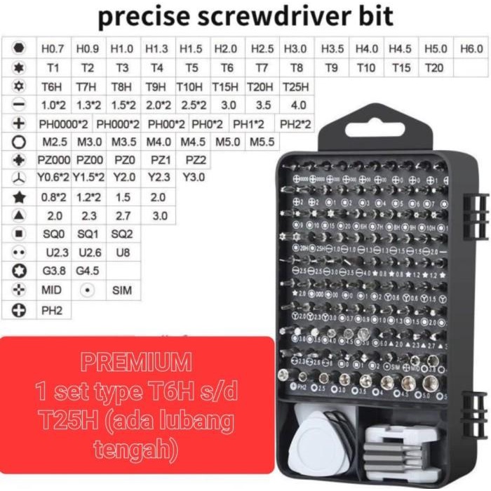 Jual Obeng Hp full set Obeng Service Komputer Laptop Hp Servis 115 in 1 | Shopee Indonesia