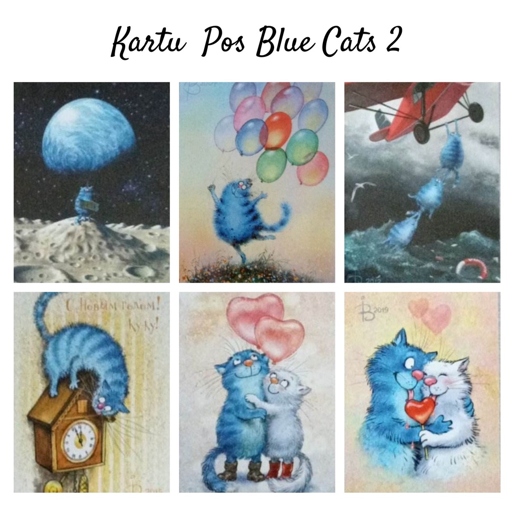 Jual Blue Cats Postcard series 2 | Shopee Indonesia