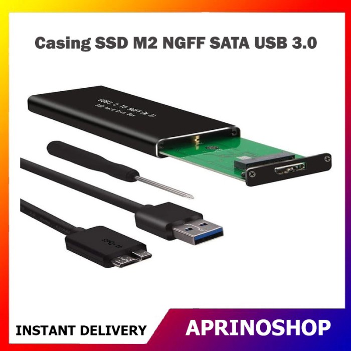 Jual SSD Casing Enclosure M.2 NGFF SATA USB 3.0 Kabel M2 Adapter ...