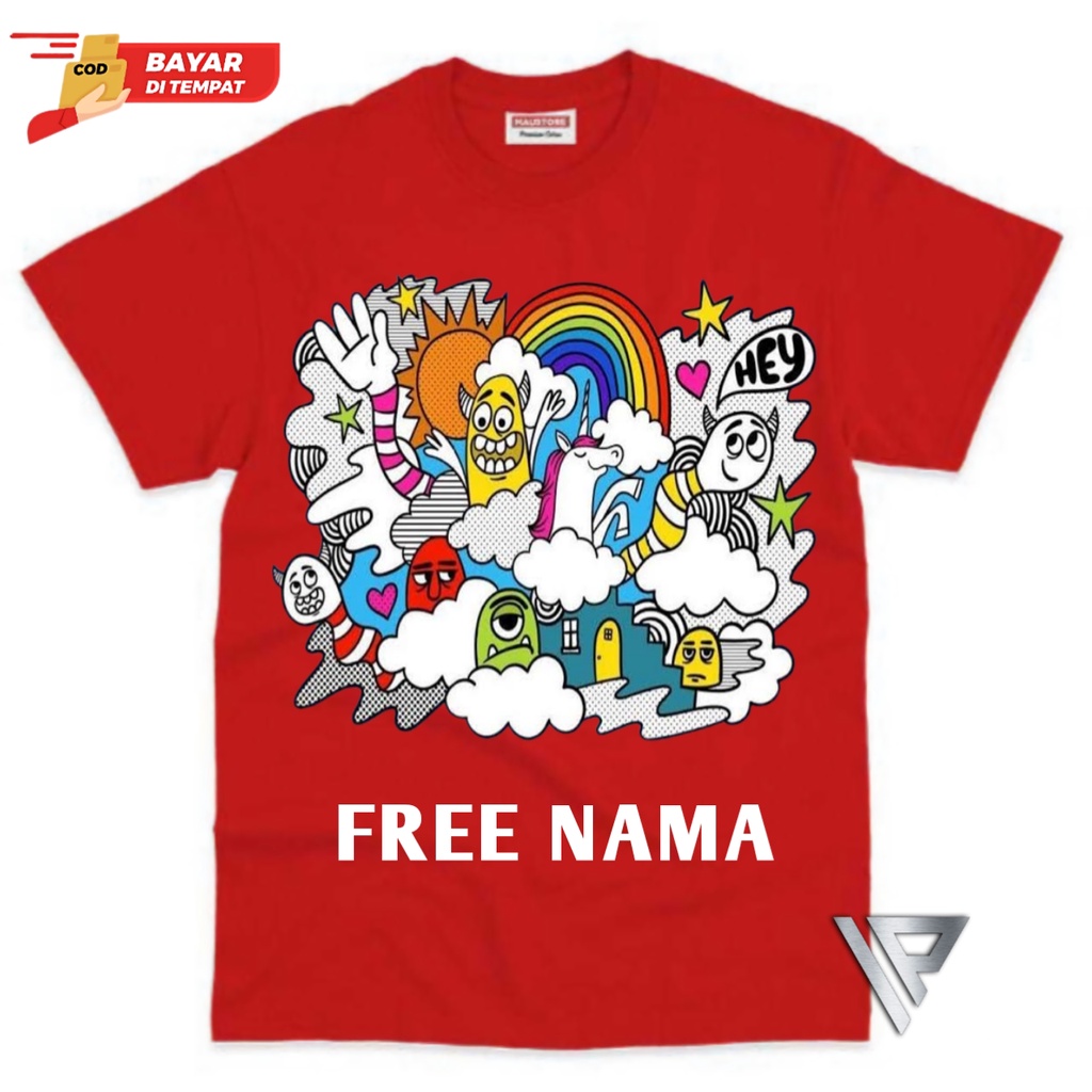 Jual BAJU ANAK KAOS ANAK Unisex Terbaru Gambar Doodle Art BAHAN PREMIUM ...