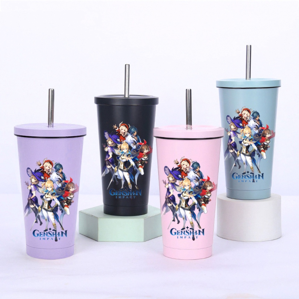 Jual Premium Tumbler Anime Tempat Minum Botol Free Sedotan Stainless ...
