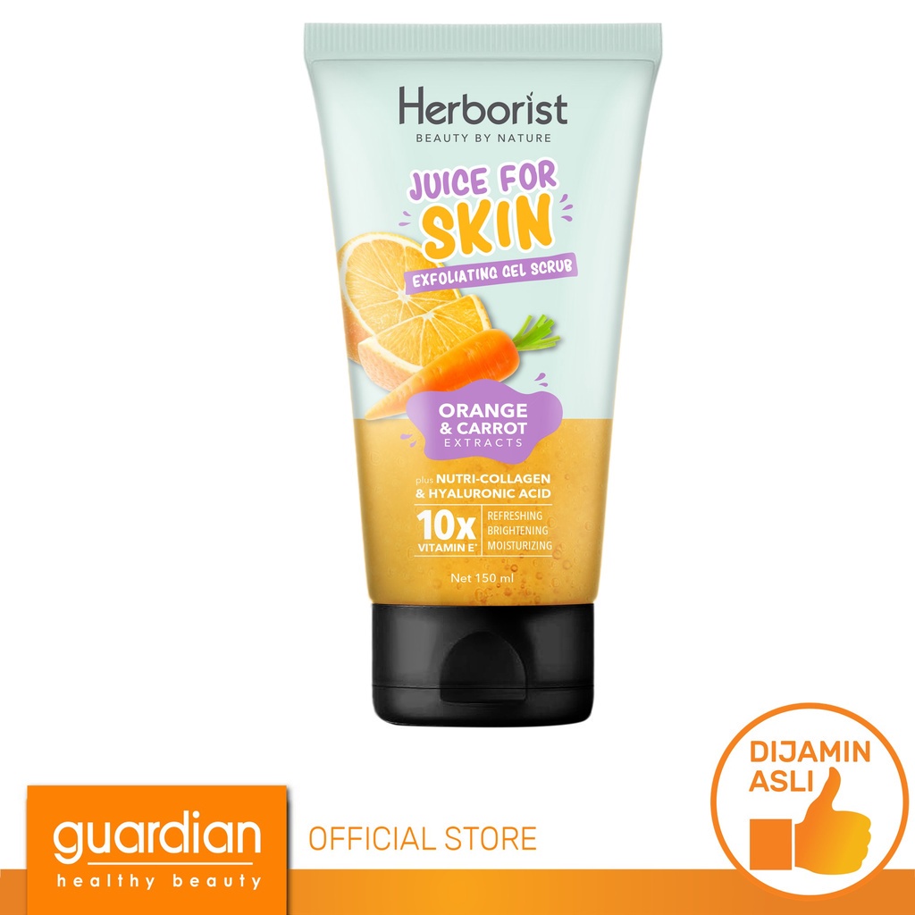 Jual HERBORIST Juice For Skin Exfoliating Gel Scrub Orange Carrot - 150ml | Shopee Indonesia