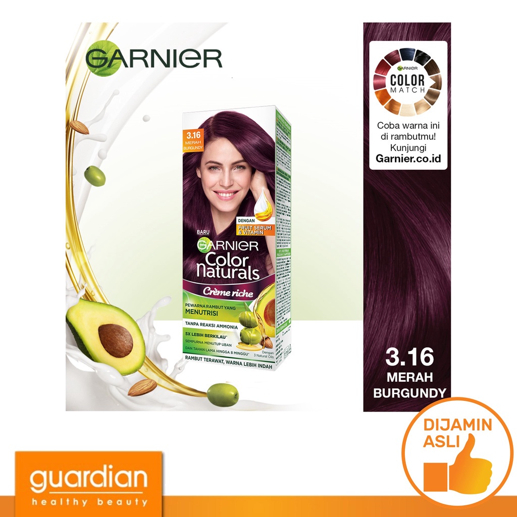Jual GARNIER Color Natural Merah Burgundy 3.16 55ml + 50 | Shopee Indonesia