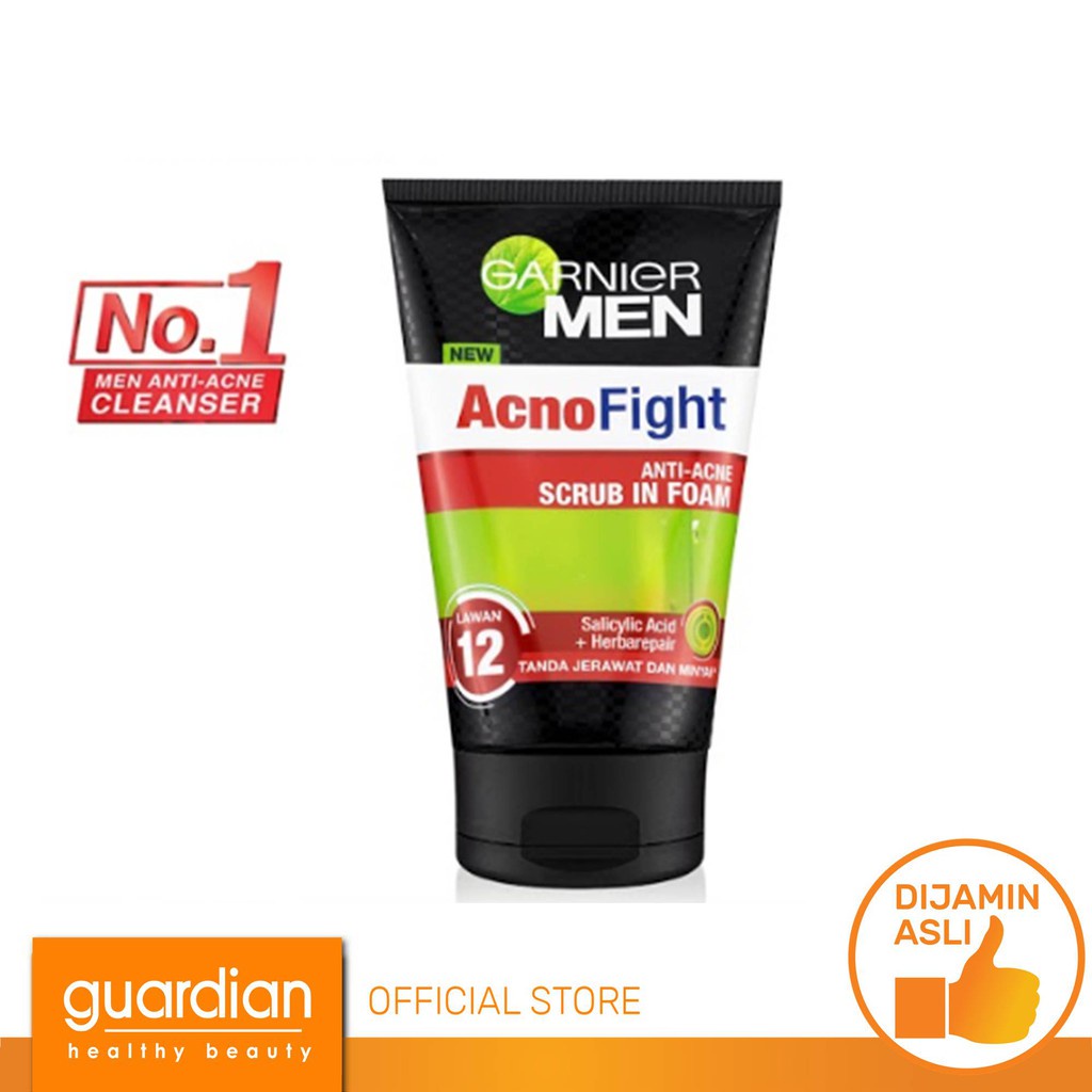 Jual GARNIER MEN Acno Fight Anti-Acne Scrub In Foam Skin Care 100ml | Shopee Indonesia