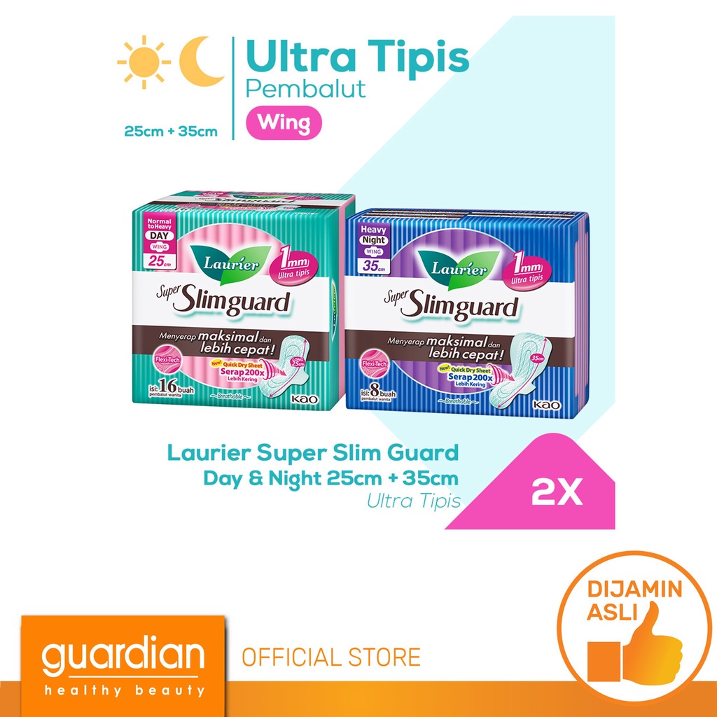 Jual LAURIER Body Pack Slimguard Day+Night 25 Cm + 35 Cm | Shopee Indonesia