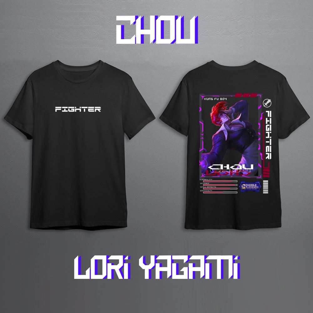 Jual KAOS MOBILE LEGEND CHOU SKIN KOF, KAOS CHOU MLBB FIGHTER SKIN KOF ...