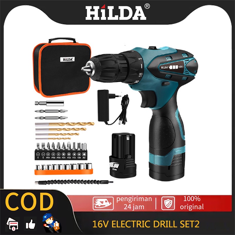 Jual Hilda 16 8v Bor Baterai Mesin Bor Listrik Tanpa Kabel Impact Drill