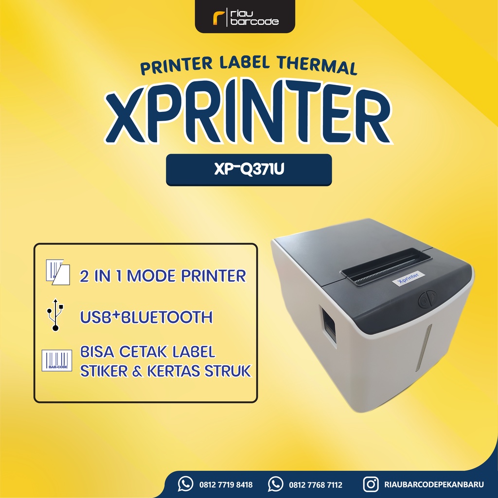 Jual PRINTER STRUK KASIR THERMAL 80mm DAN LABEL BARCODE XPRINTER ...