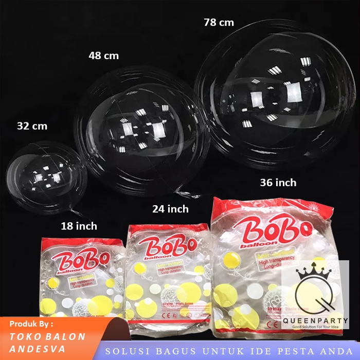 Jual balon bobo tranparan / balon pvc transparan per pack / balon bobo ...