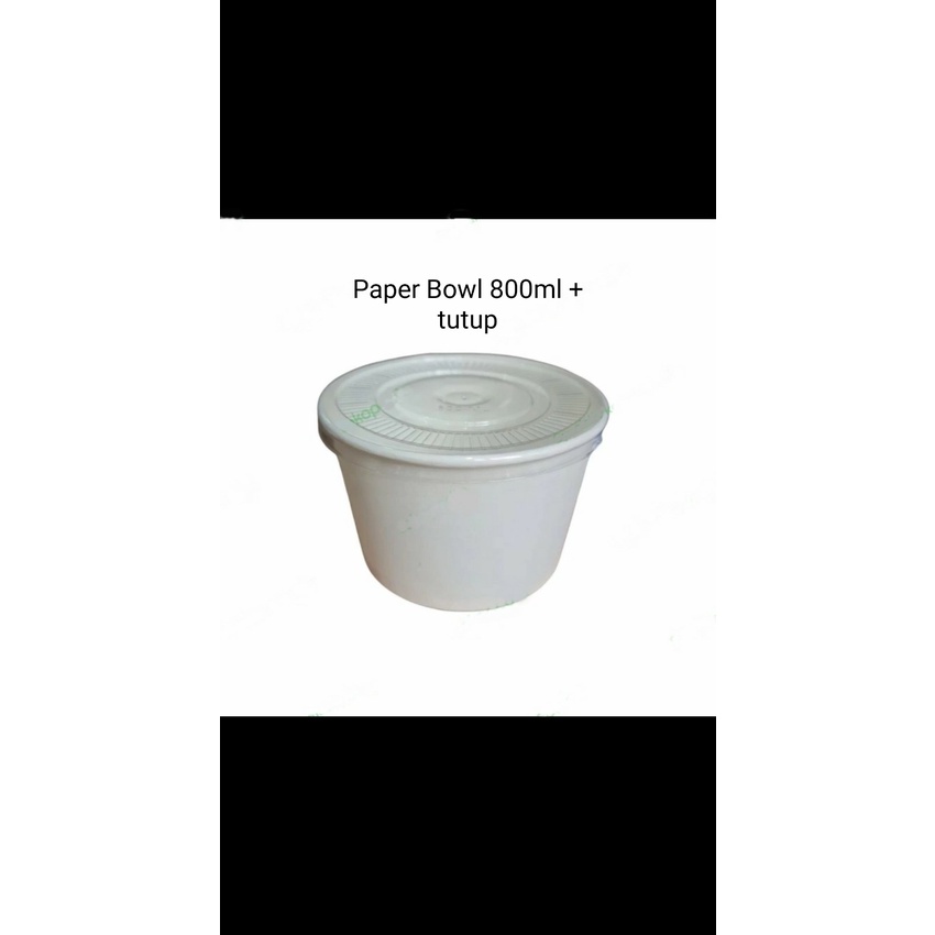 Jual Paper Bowl Polos 800ml + tutup (50pcs) | Shopee Indonesia