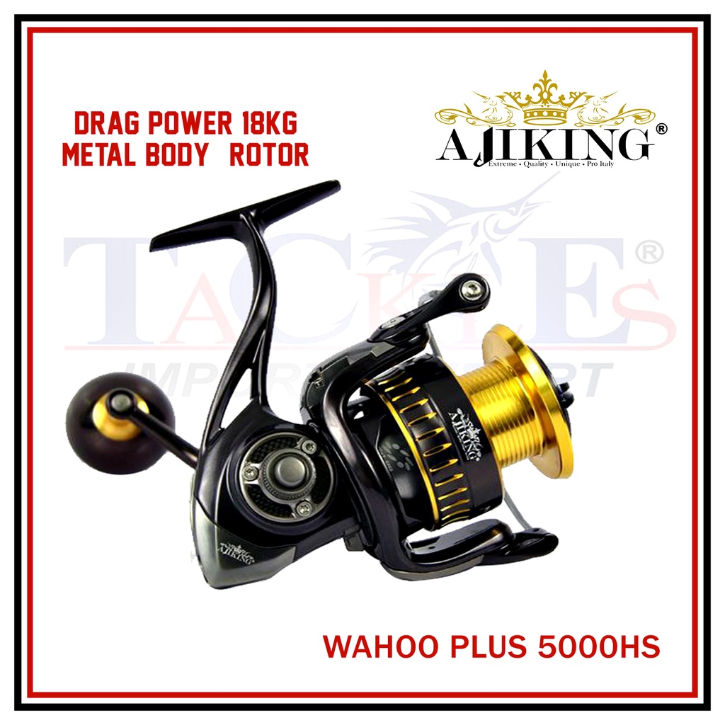 Jual REEL SPINNING AJIKING WAHOO PLUS 5000HS HIGH SPEED RATIO 7.2:1 BODY DAN ROTOR METAL ...