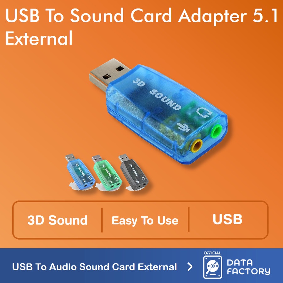 Jual USB Sound Card 5.1 External Adapter Converter 3D Sound Card ...