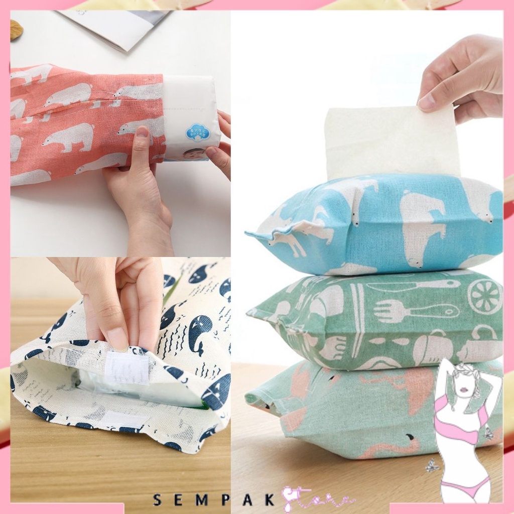 Jual SS Tempat Tissue Bahan Kanvas Motif Lucu Cover Sarung Tempat Tisu ...