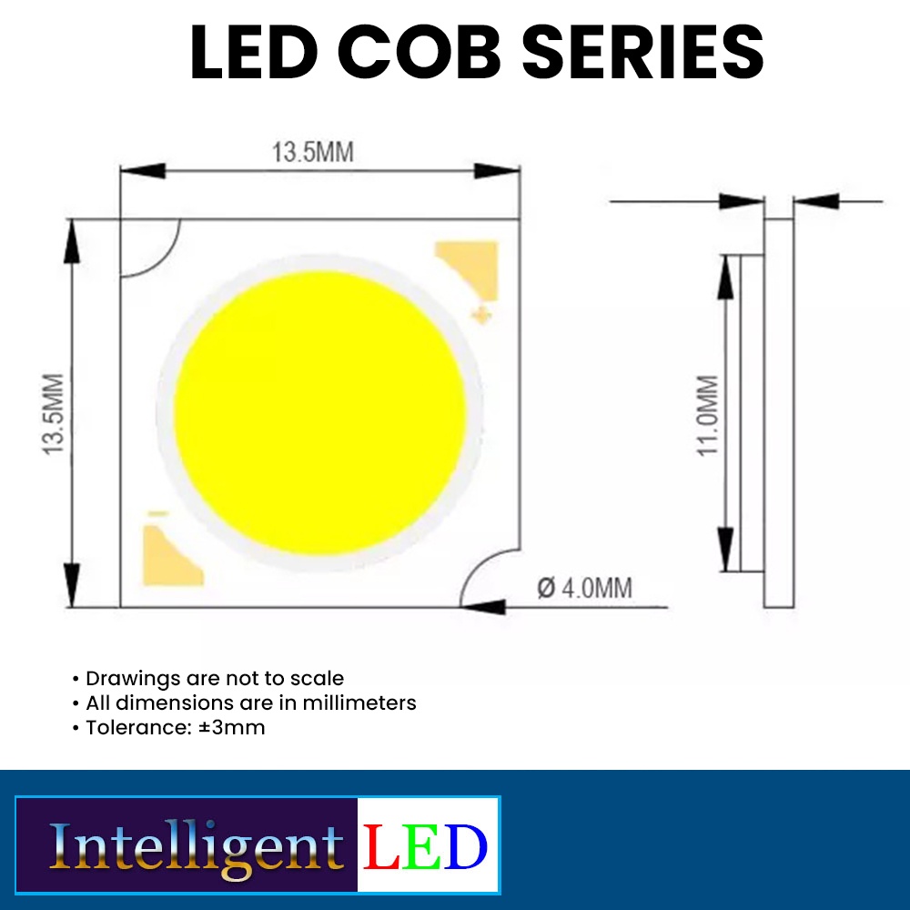 Jual LED Source COB 10W 30-34V 320mA 13x13mm 130-150lm/W 3000K - 10000K ...