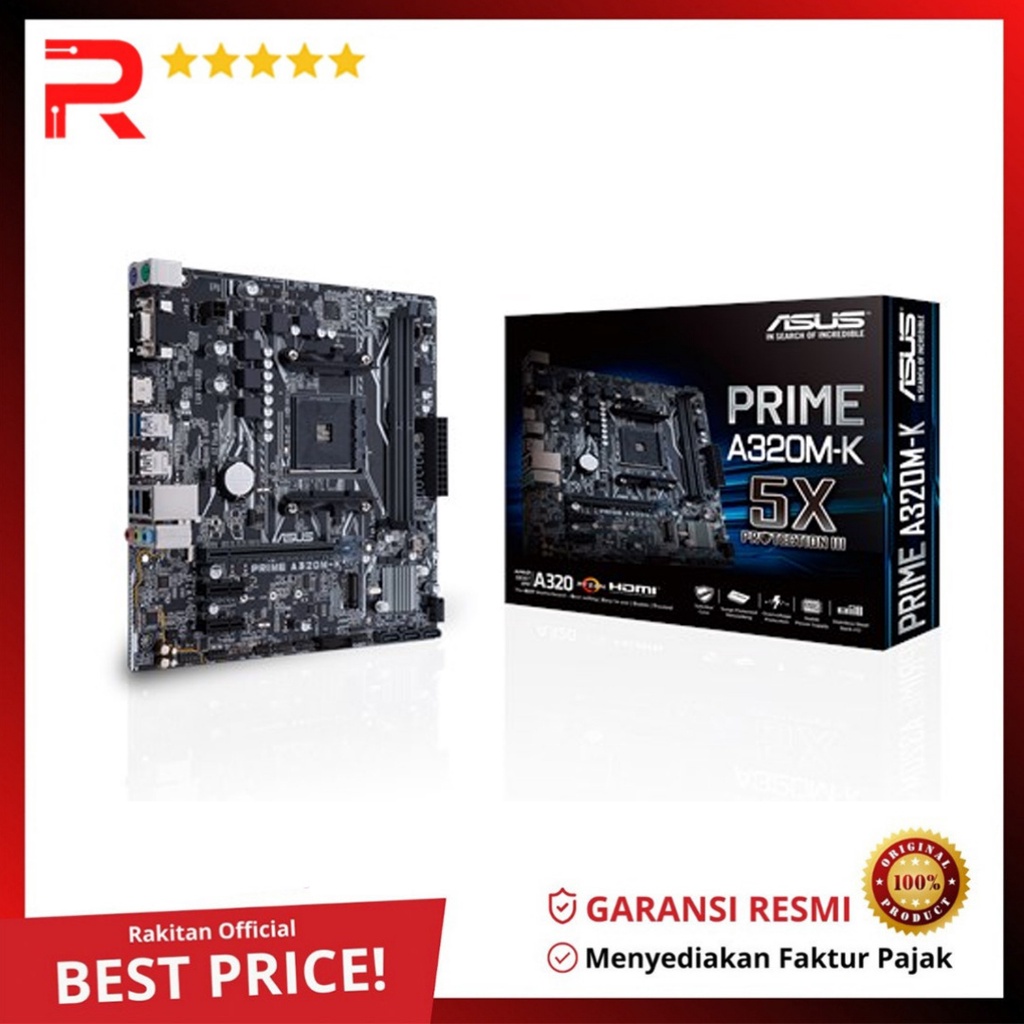 Jual Asus PRIME A320M-K (AM4, AMD Promontory A320, DDR4, USB 3.1, SATA3 ...