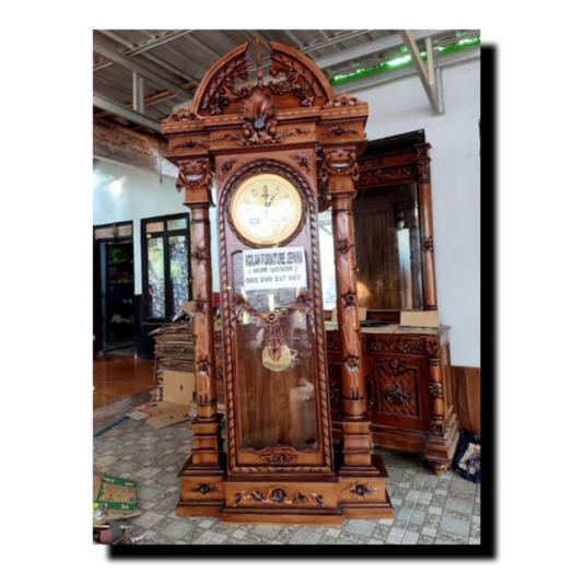 Jual LEMARI JAM JAM GADANG UKIRAN JEPARA KAYU JATI ASLI JAM MEWAH ...
