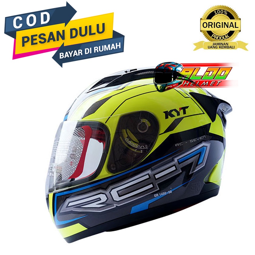 Jual KYT RC SEVEN FULL FACE HELM KYT RC 7 MOTIF RC7 SERIES #14 YELLOW ...