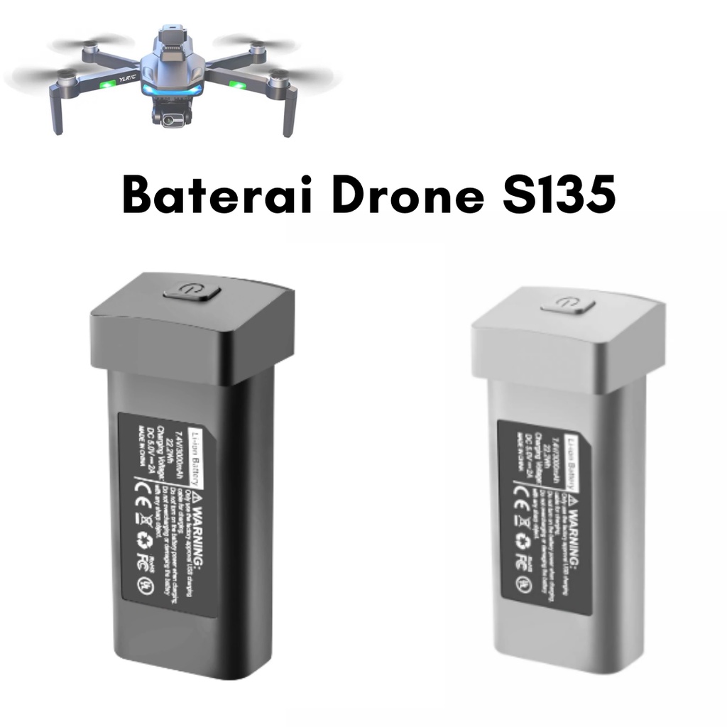 Jual Baterai Drone S135 7.4V 3000MAh 2S Original Baterai | Shopee Indonesia