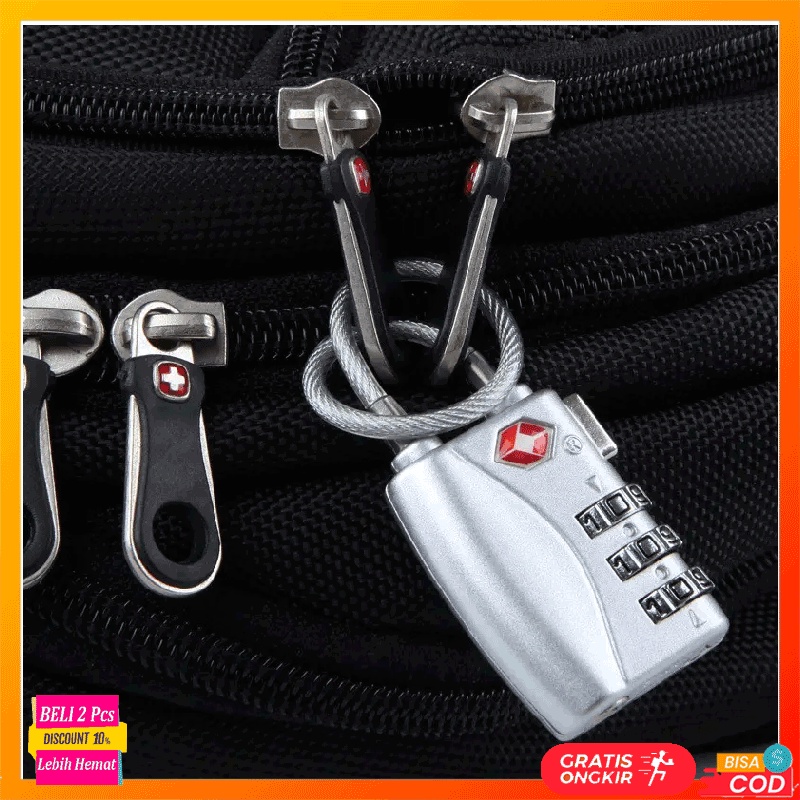 Jual gembok koper kecil anti maling model Kombinasi angka kunci TSA 007 ...