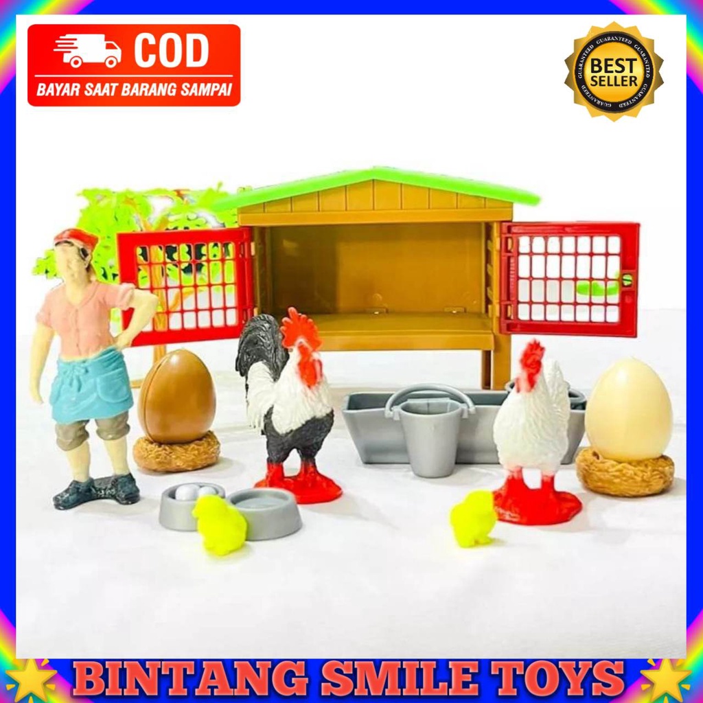 Jual MAINAN ANAK HEWAN TERNAK AYAM 3D BAHAN KARET / MAINAN ANAK KANDANG ...