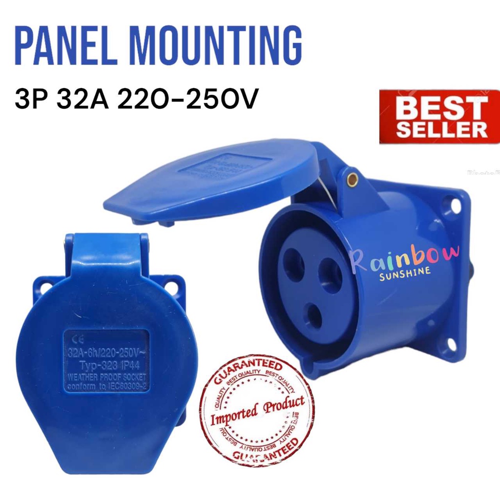 Jual Panel Mounting 3P 32A 323 Electric Industrial Socket Panel Mounting | Shopee Indonesia