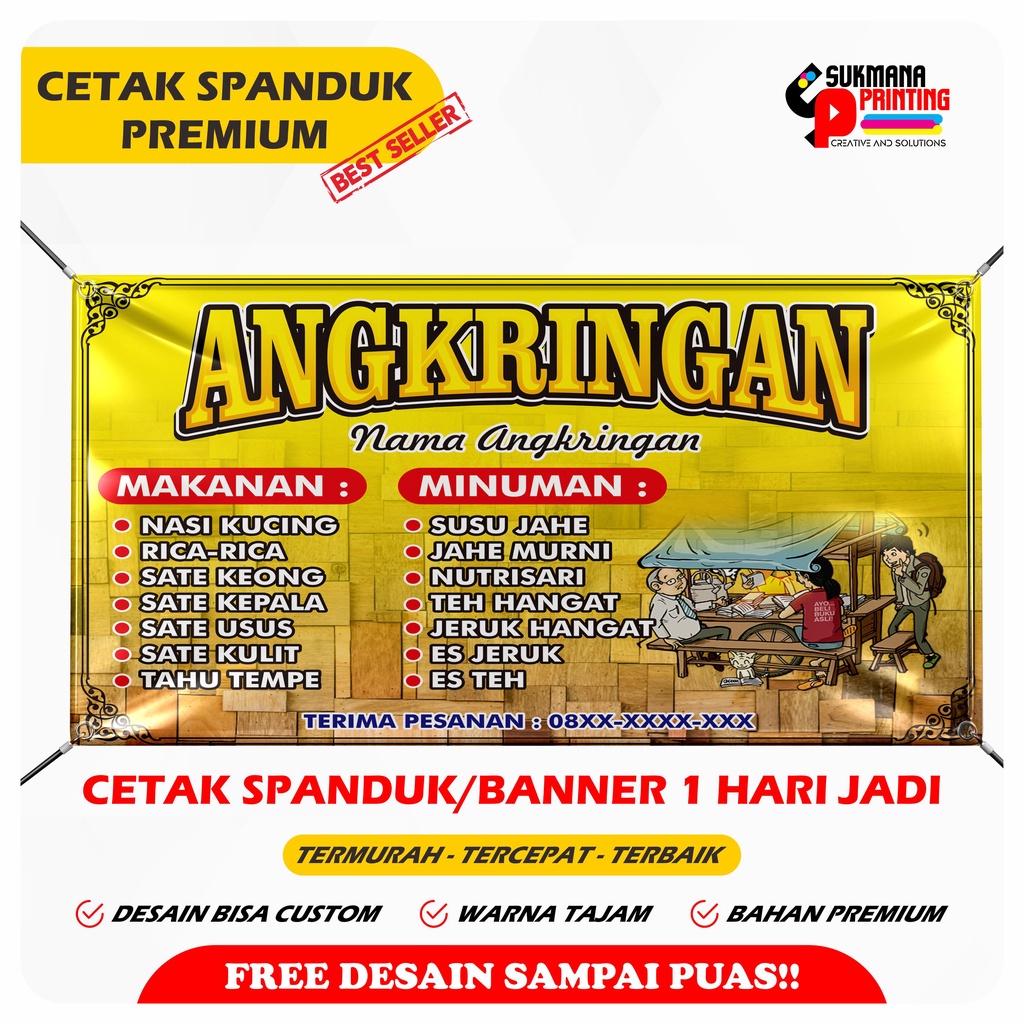 Jual [FREE DESAIN] CETAK SPANDUK BANNER ANGKRINGAN CUSTOM PREMIUM ...