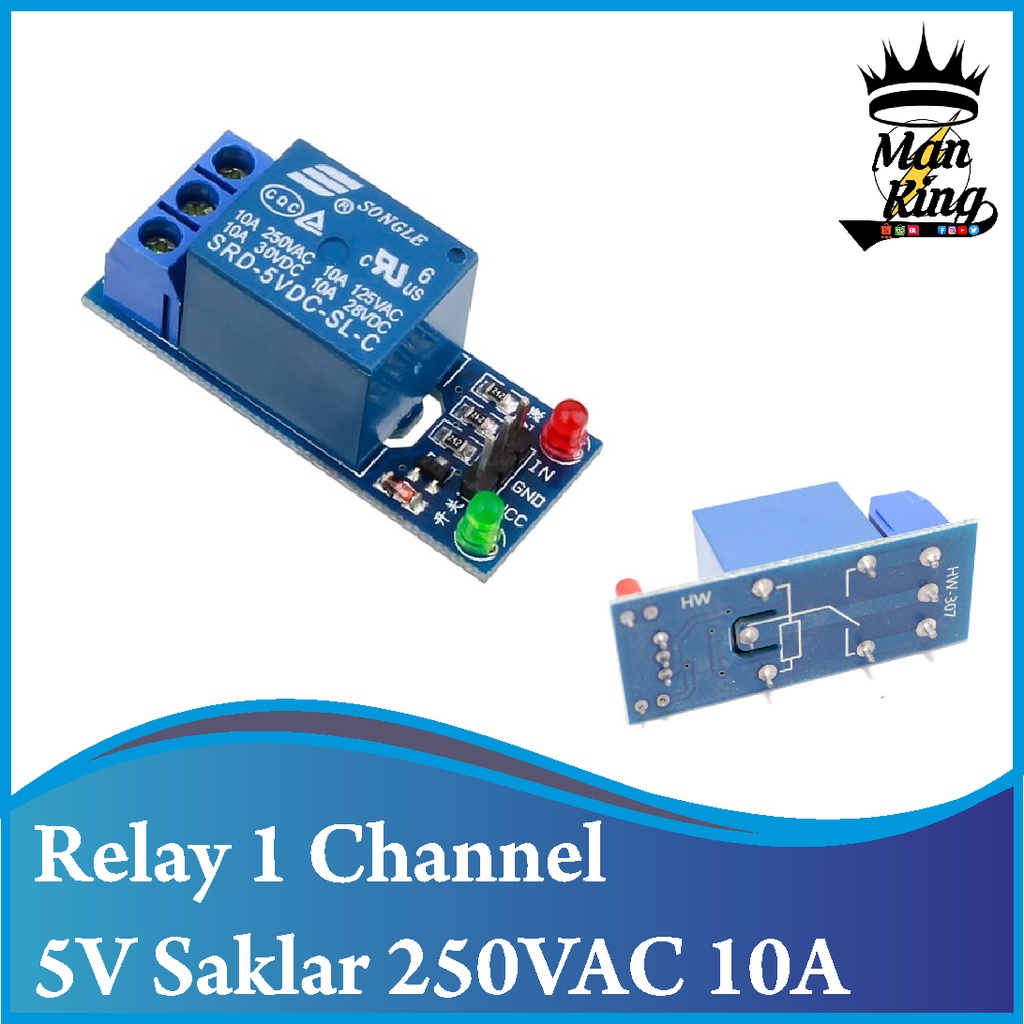 Jual Relay 1 Channel 5V 250VAC 30VDC 10A Arduino LOW/HIGH | Shopee ...