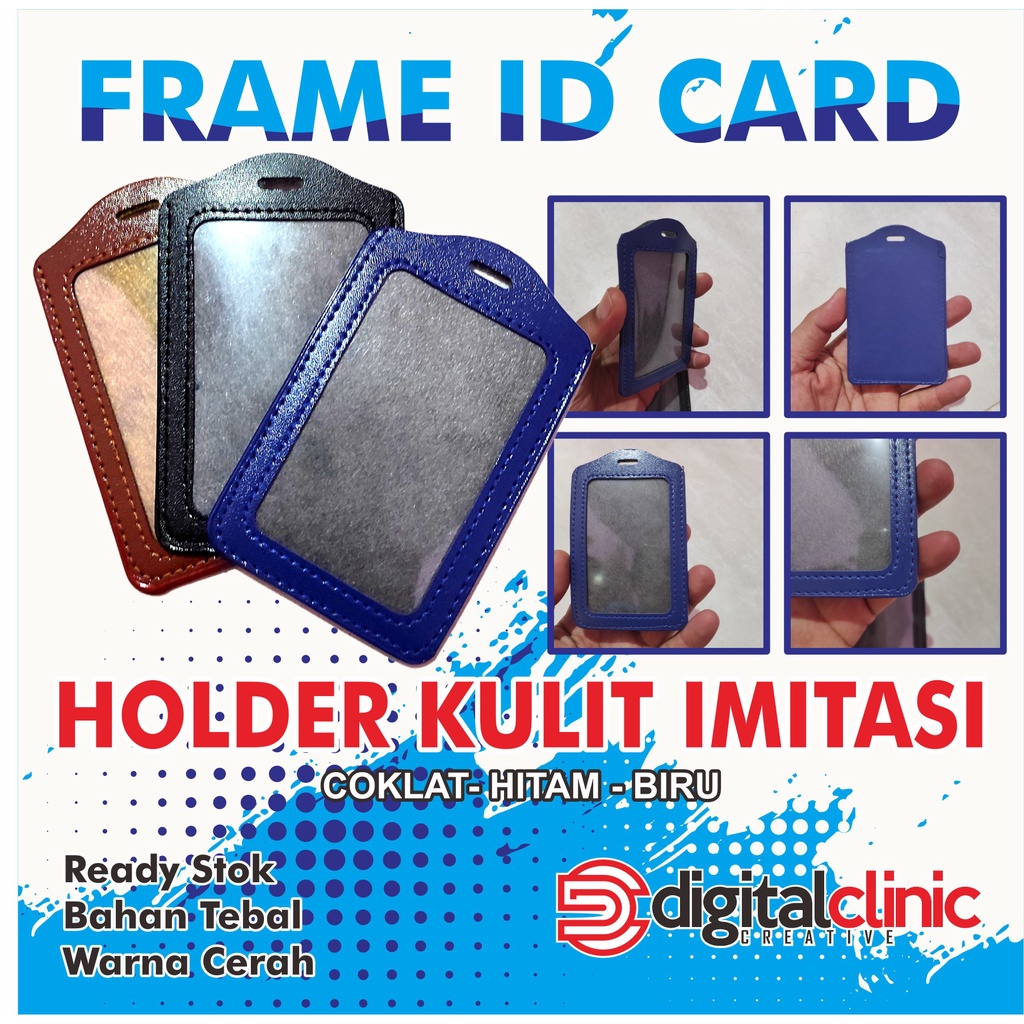 Jual Frame Casing Tempat ID Card Holder Kulit Imitasi Potrait | Shopee ...
