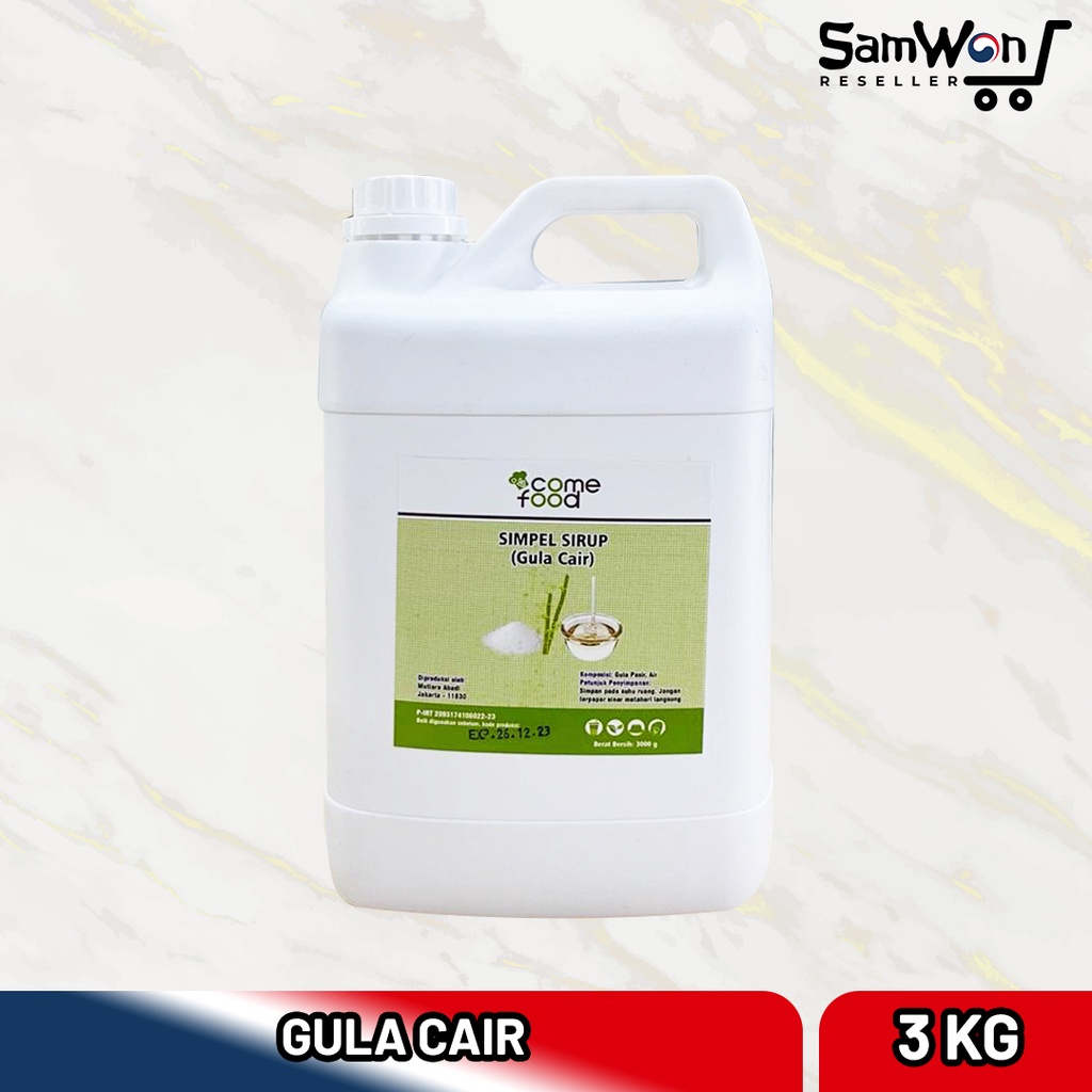 Jual Gula Cair Syrup TEBU 3kg COME FOOD Simpel Sirup Import PREMIUM ...