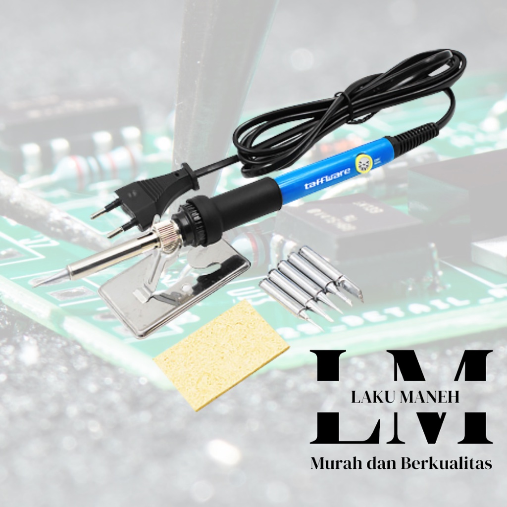 Jual Solder Listrik Iron Cepat Panas Adjustable Temperature 60W with 5 Tips - CS31 - Black ...