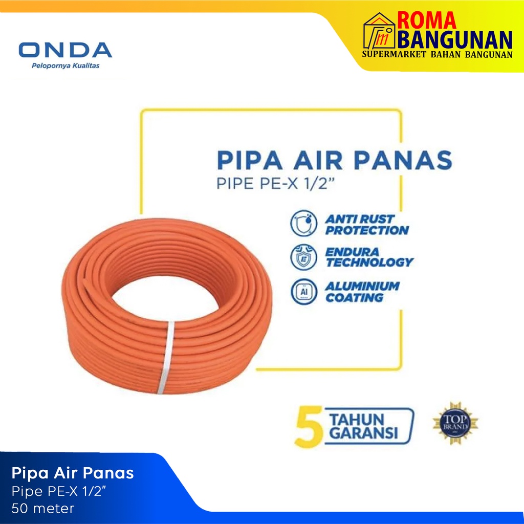 Jual Onda Pipa Ripeng Pipa Air Panas 1/2" Selang Fleksibel Air Panas ...