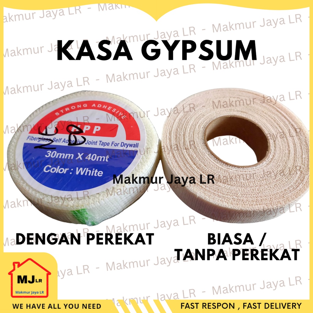 Jual Kasa Gypsum Lakban Perban Sambungan Gipsum DENGAN PEREKAT / TANPA ...