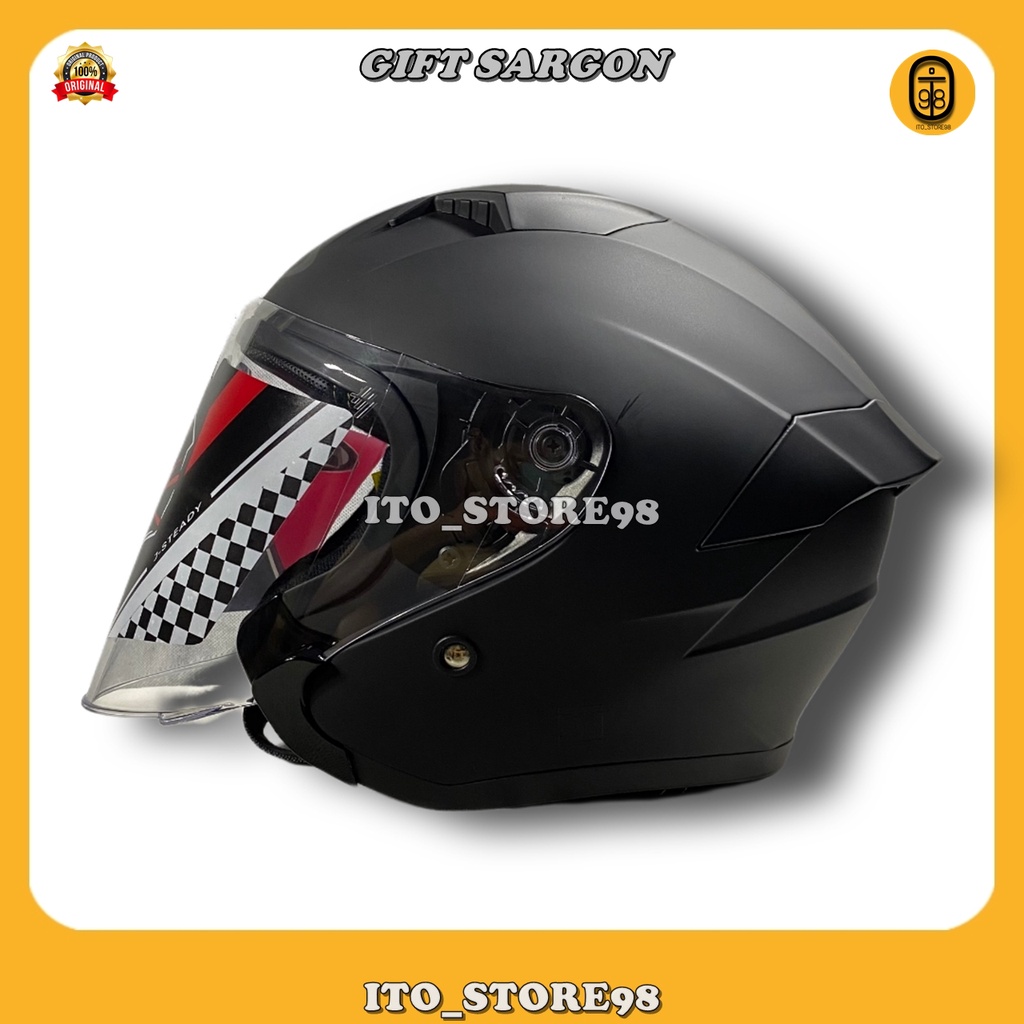 Jual Helmets Sepeda Motor Half Face Gift Sargon Solid Polos Original ...