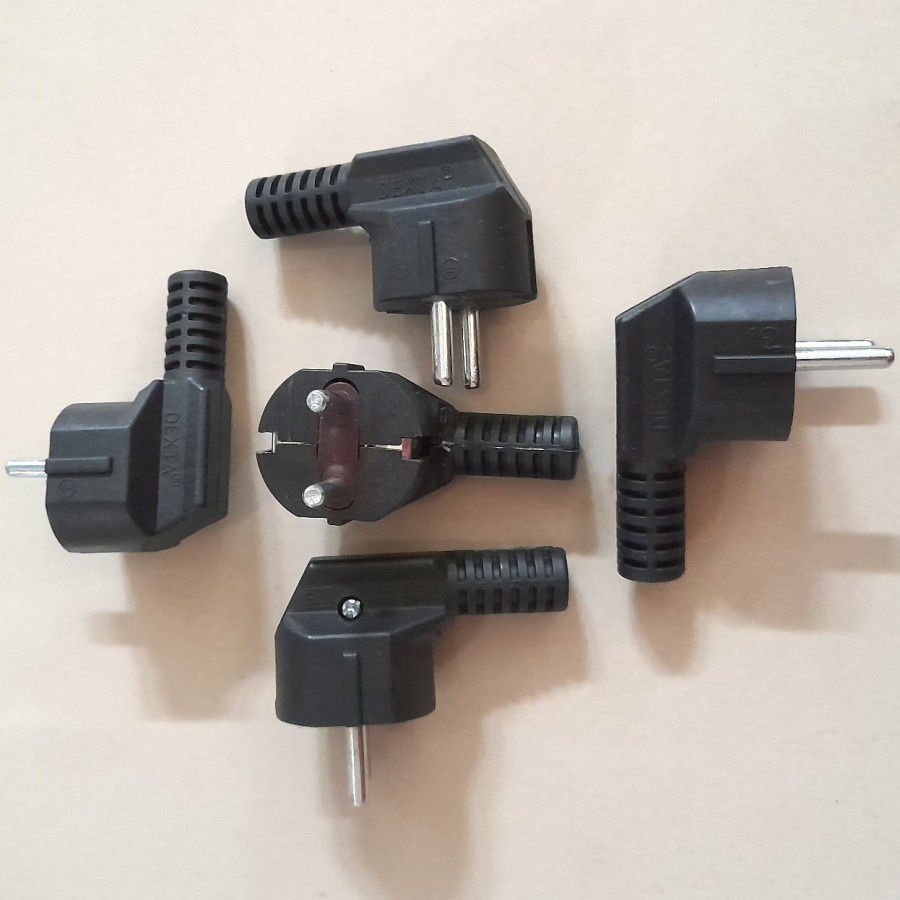 Jual Steker Colokan Listrik L Arde / Steker Arde Bengkok Warna Hitam ...