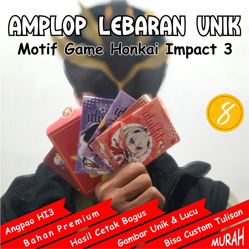 Jual Angpao Honkai Impact / Amplop Lebaran UNIK Motif Game Anime HI3 ...