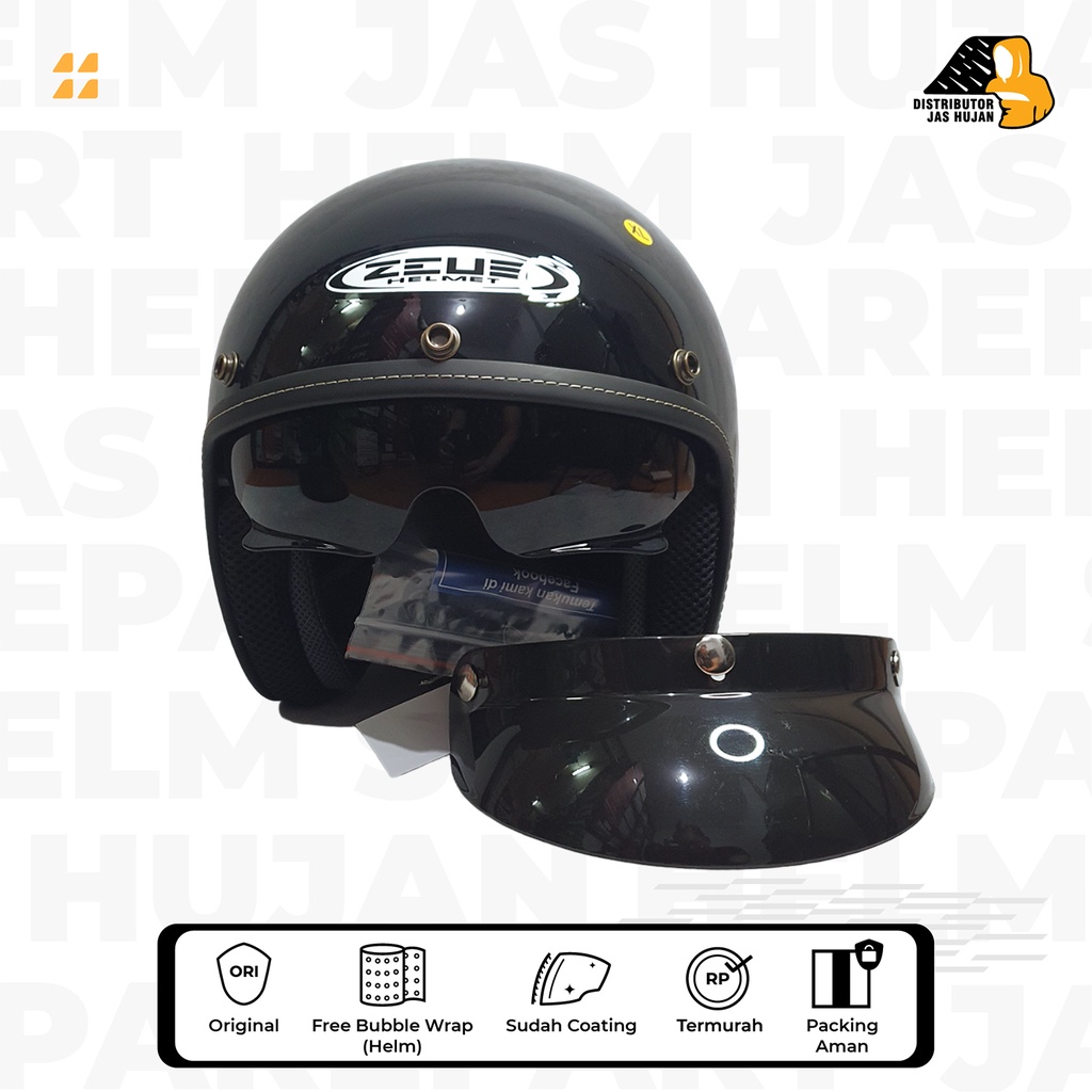 Jual Helm Zeus 388A Hitam Glossy (Double Visor) | Shopee Indonesia